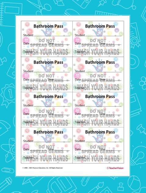Classroom Passes and Notes - TeacherVision
